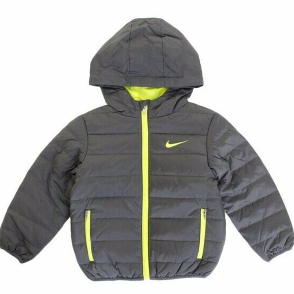 Nike | Jackets & Coats | Nwt Nike Grey And Neon Kids Coat | Poshmark
